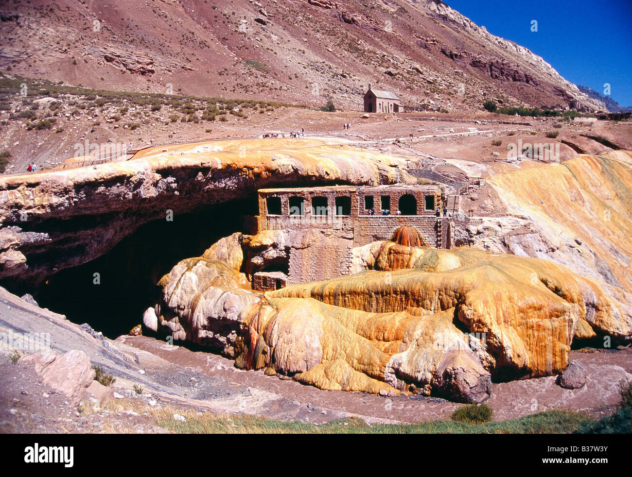 Puente del Inca, Sulphur Hot Springs Stock Photo - Alamy