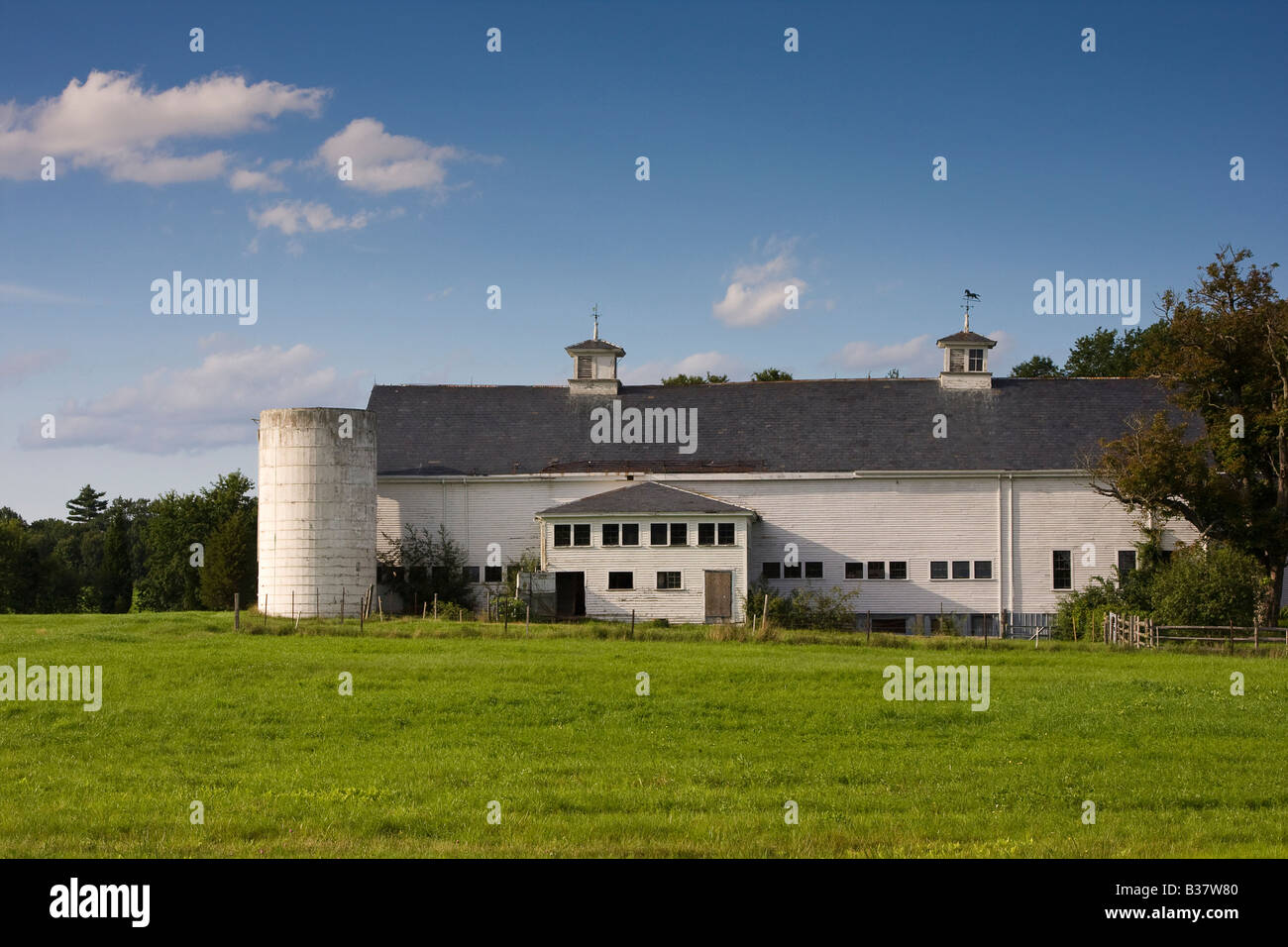 Barn and Silo at a New England Farm in North Hampton, New Hampshire ...