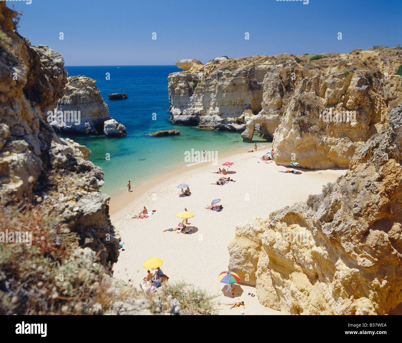 Portugal, the Algarve, Praia de Sao Rafael near Albufeira Stock Photo ...