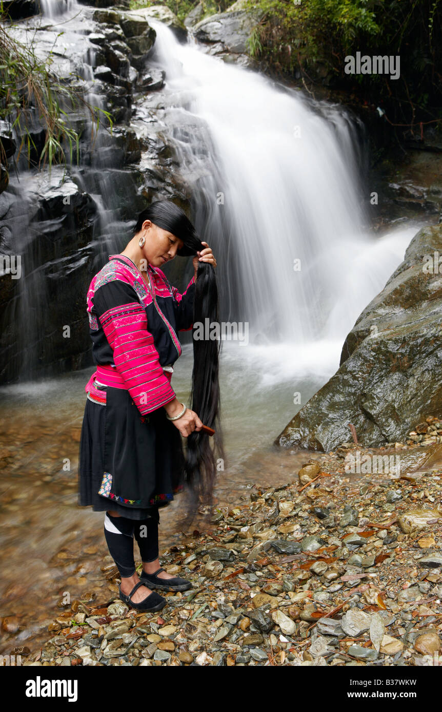 Long haired women of Huangluo Village, China Stock Photo - Alamy