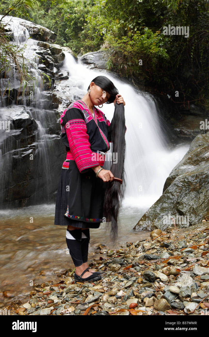 Long haired women of Huangluo Village, China Stock Photo - Alamy