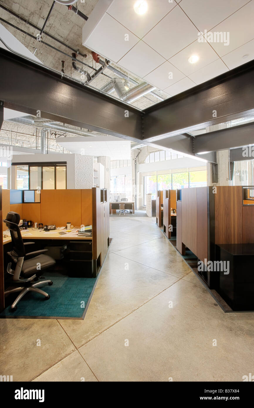Interior of modern office space with cubicles Stock Photo - Alamy