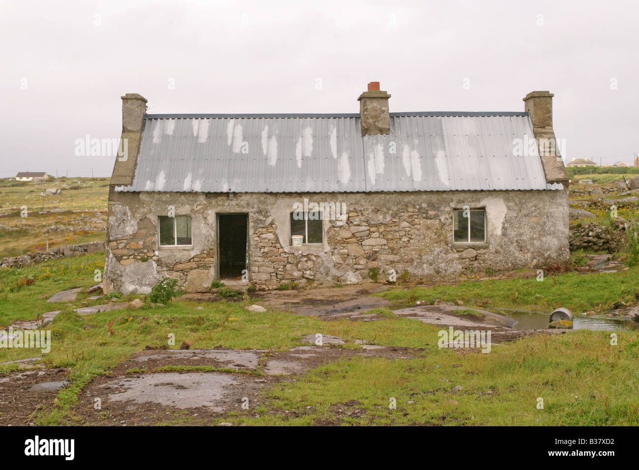 Derelict Stone Cottage Connemara Co Galway Ireland Stock Photo - Alamy