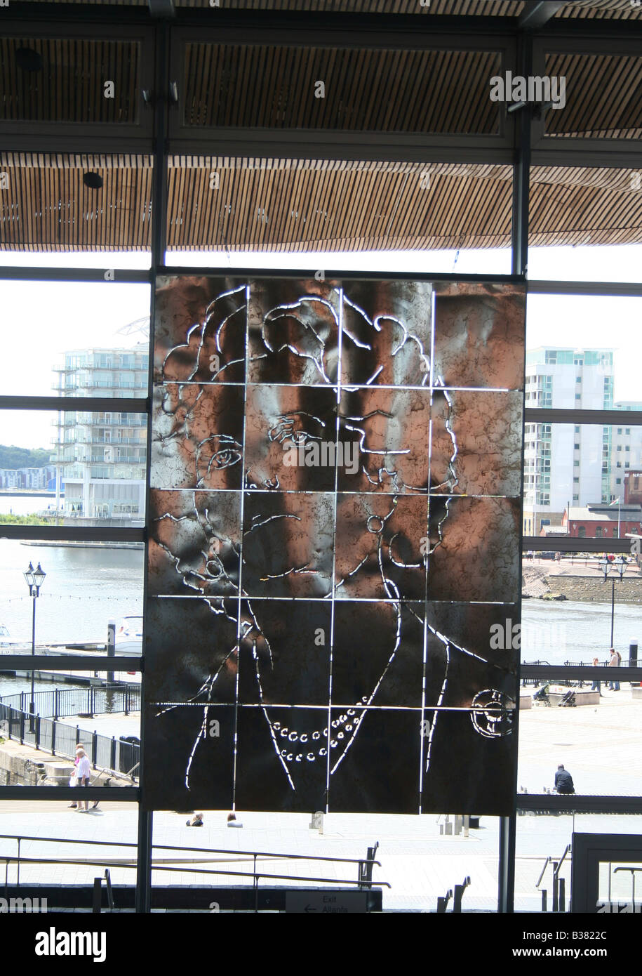 Art work in the Welsh Assembly Building, Senedd Cardiff Bay Stock Photo ...