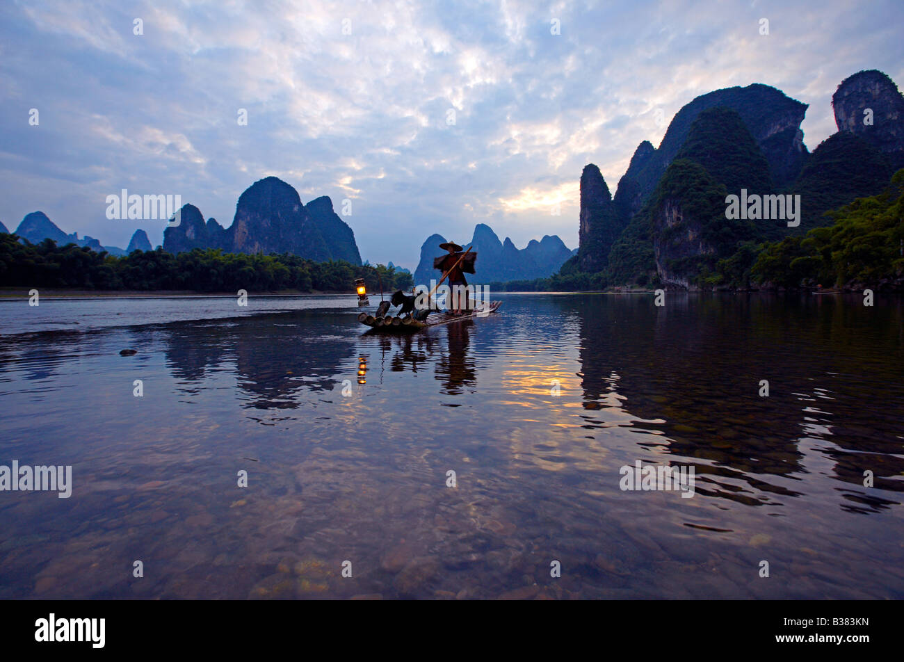 Cormorant Fisherman in the Lijang Li River Xingping Guilin province ...