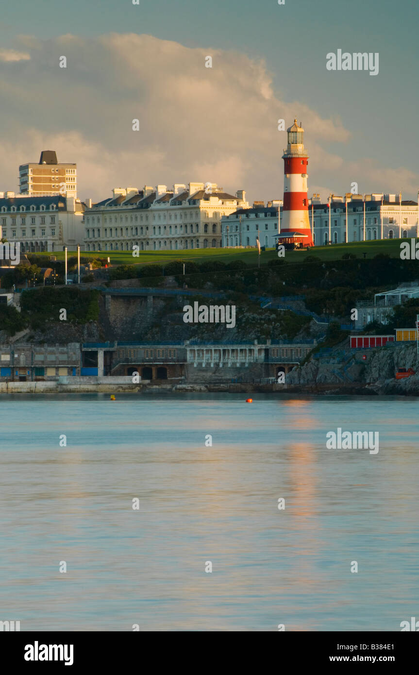 Plymouth Hoe from Mountbatten at dawn Devon UK Stock Photo - Alamy