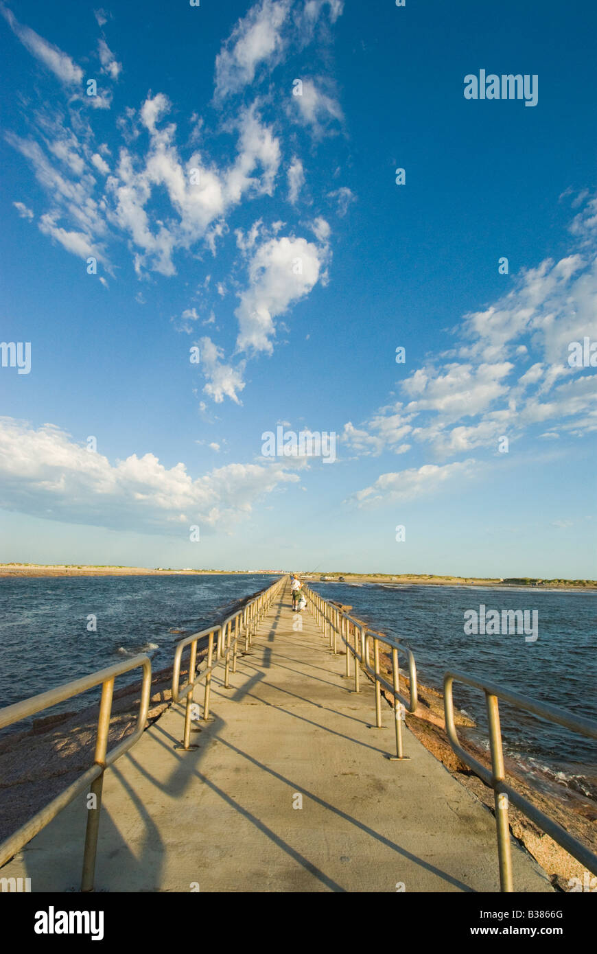Packery Channel jetty on Mustang Island Texas Gulf Coast Stock Photo ...