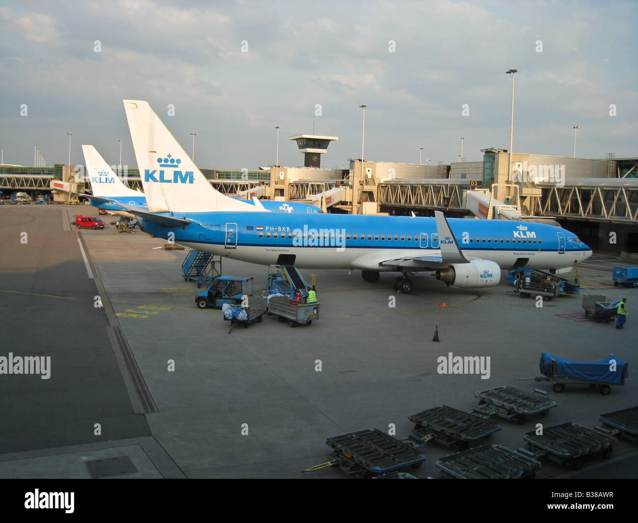 KLM Boeing 737 800 aircraft at gates at Schiphol airport Amsterdam The ...