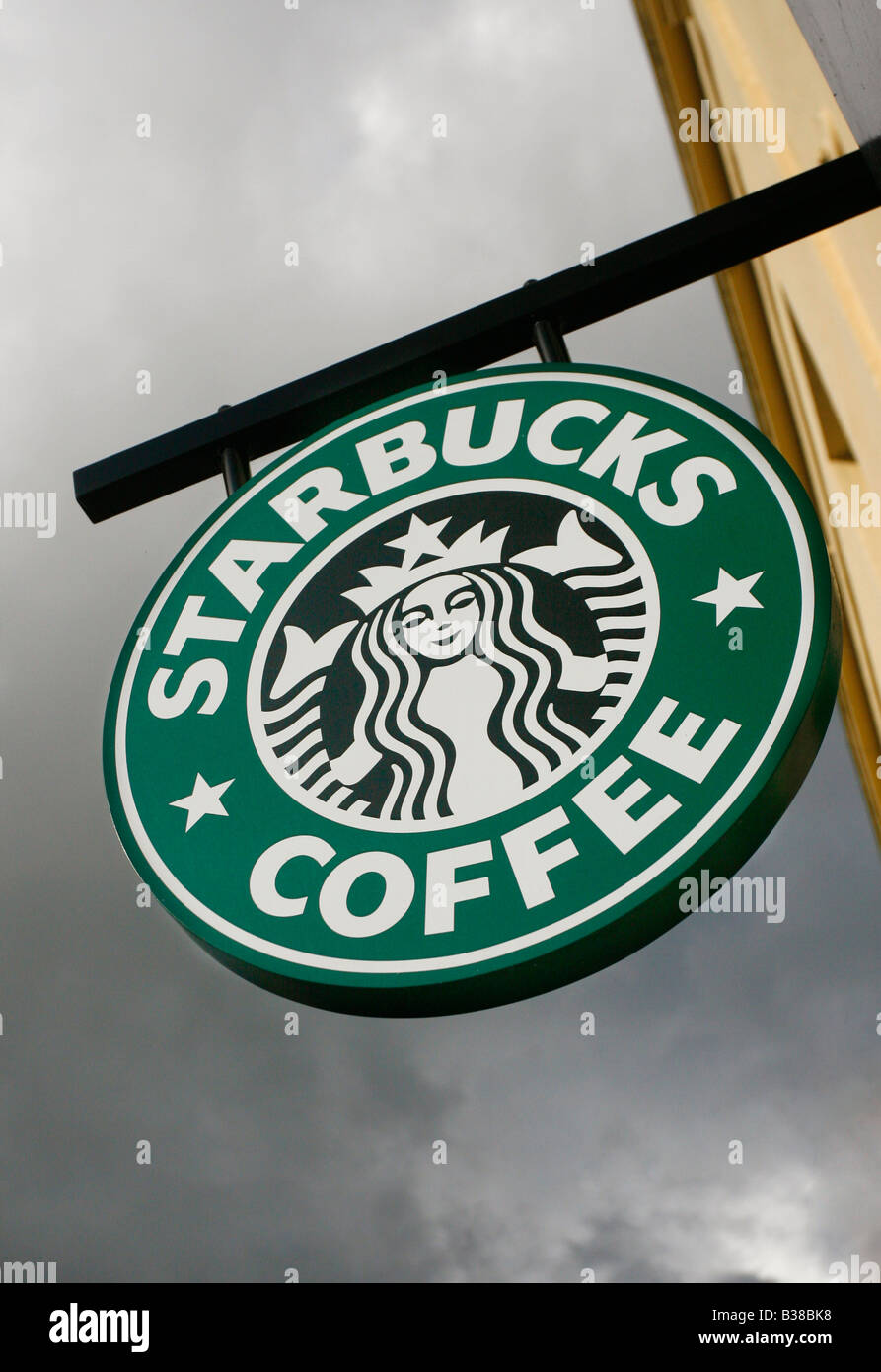 Starbucks coffee shop sign Stock Photo - Alamy