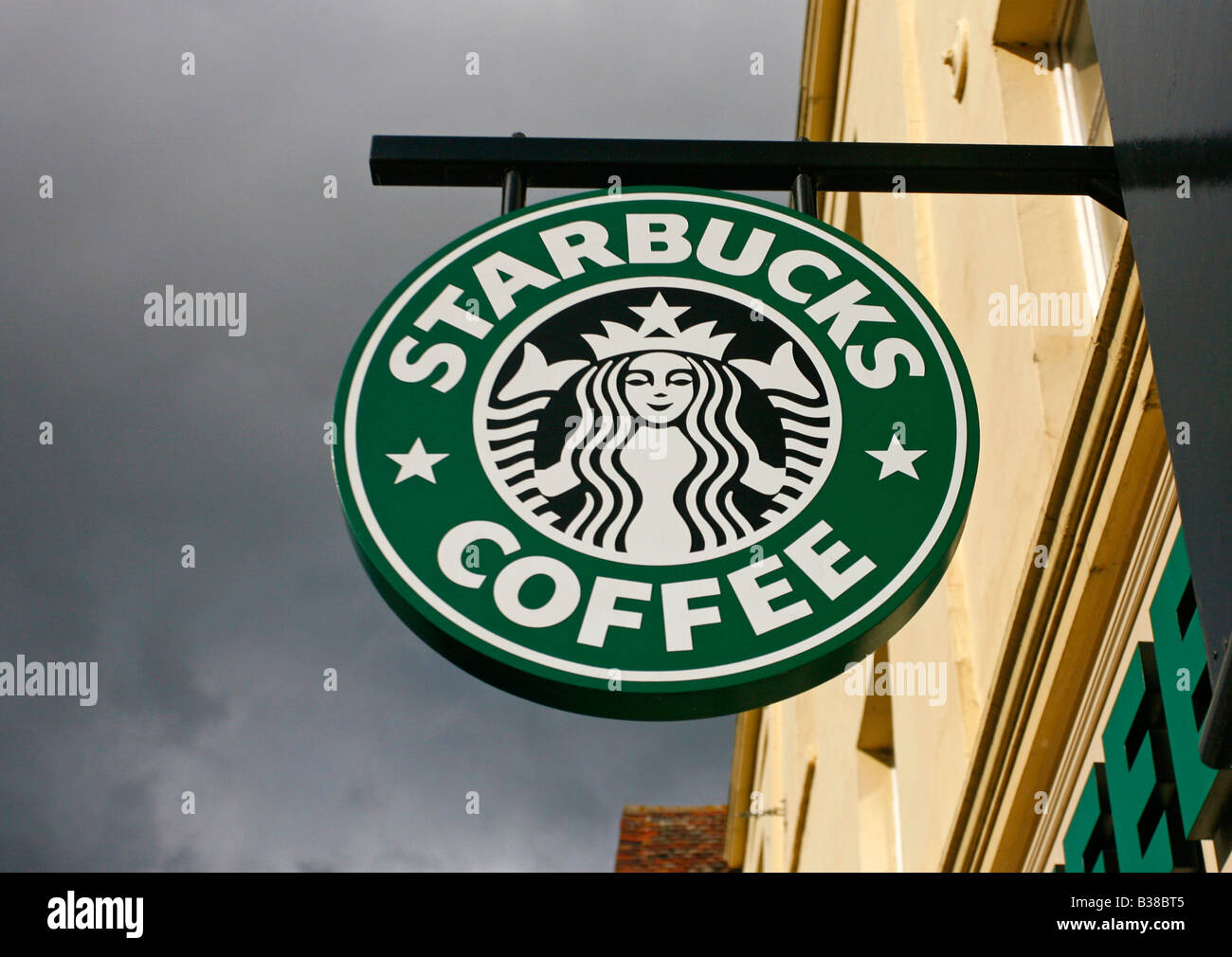 Starbucks coffee shop sign Stock Photo - Alamy