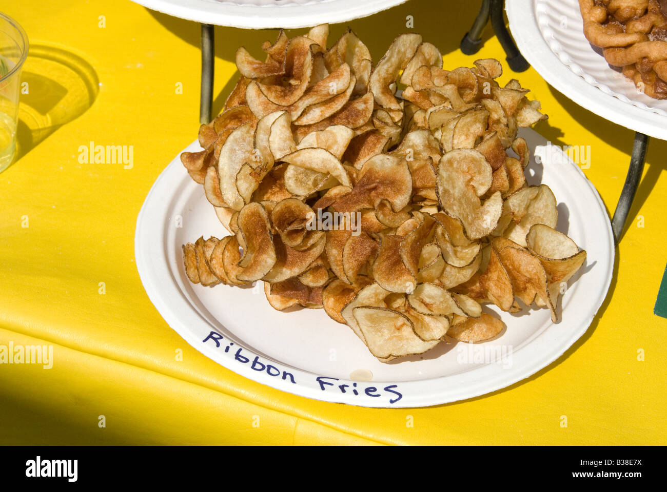 A full plate of ribbon fries on display at a local street festival in ...