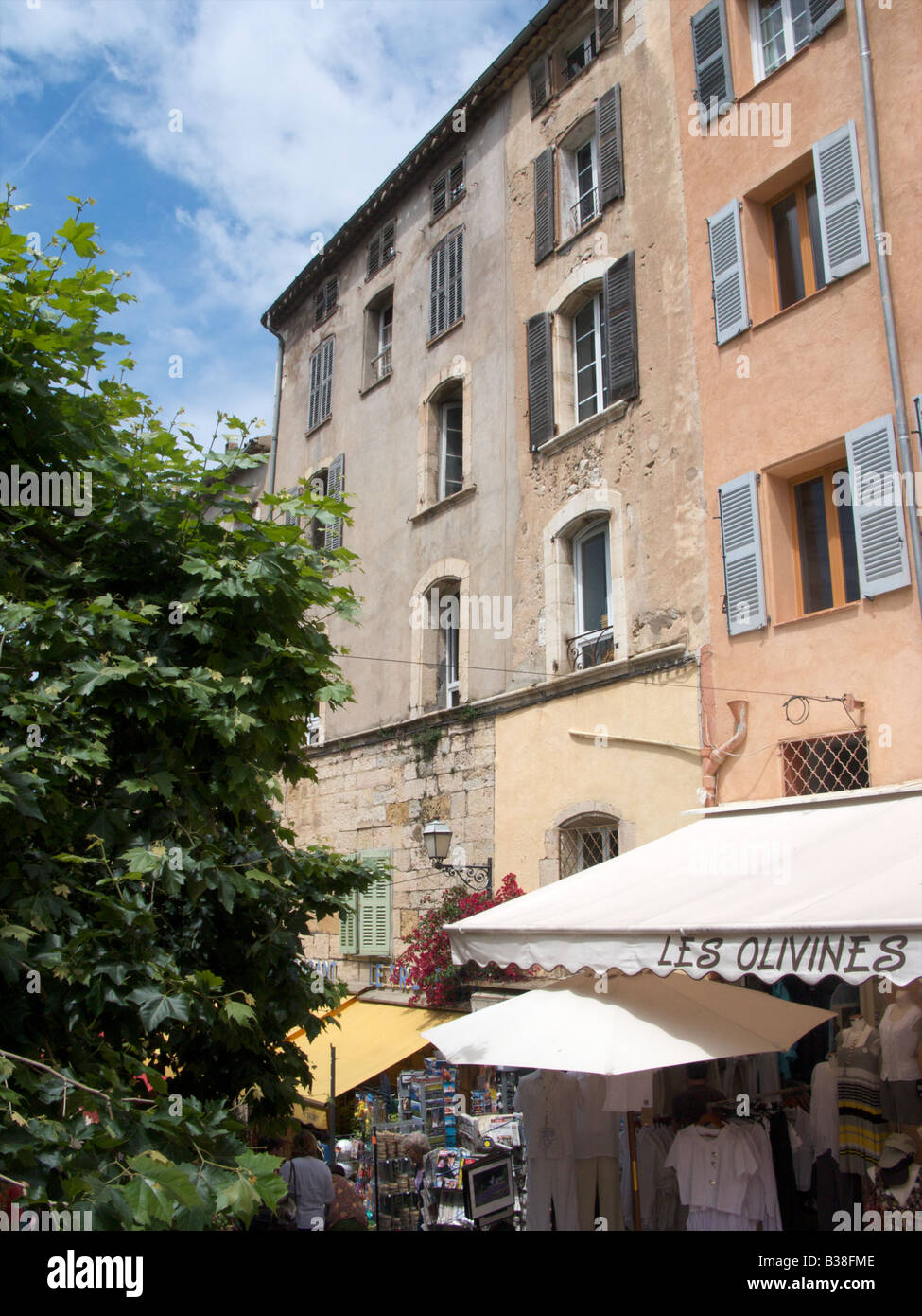 Rustic provencal building facade in the village of Fayence, Var, France ...