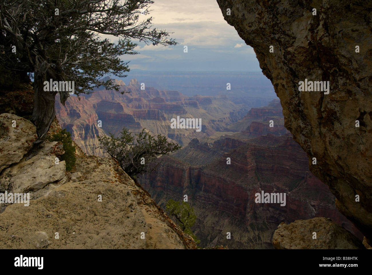 View of the north rim of the Grand Canyon from Bright Angel Point Grand ...