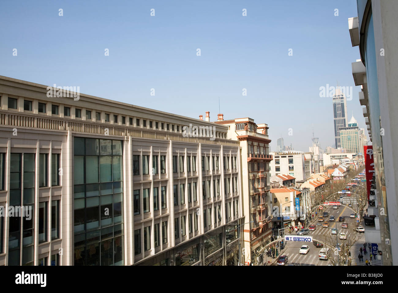 View of Shanghai from Central Huaihai Road Stock Photo - Alamy