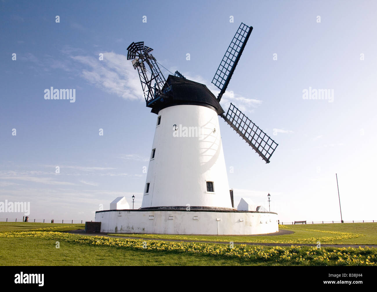 The windmill and old lifeboat station on Lytham Green, The Promenade ...