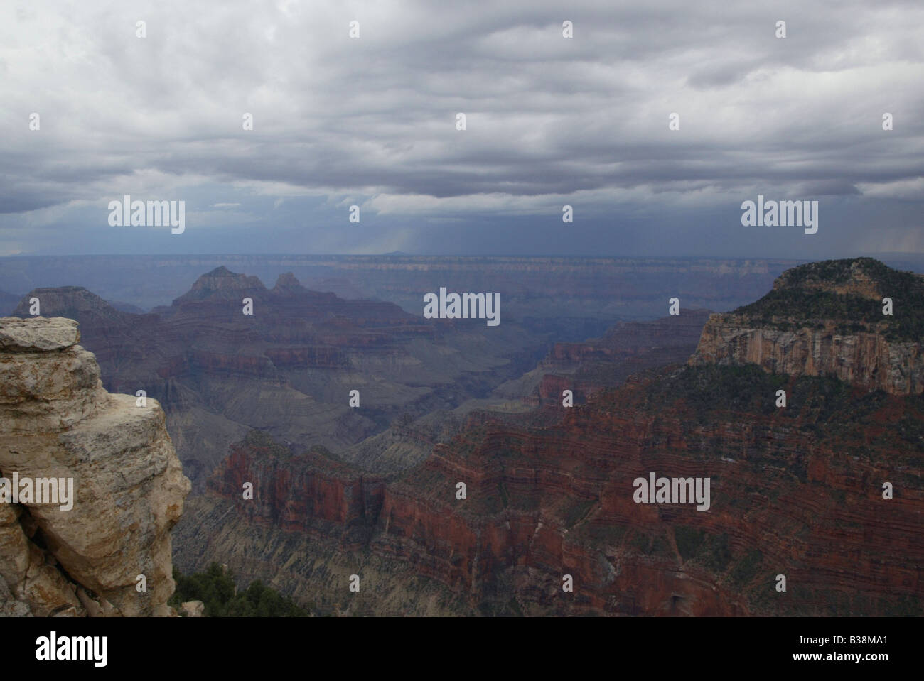 View of the north rim of the Grand Canyon from Bright Angel Point Grand ...