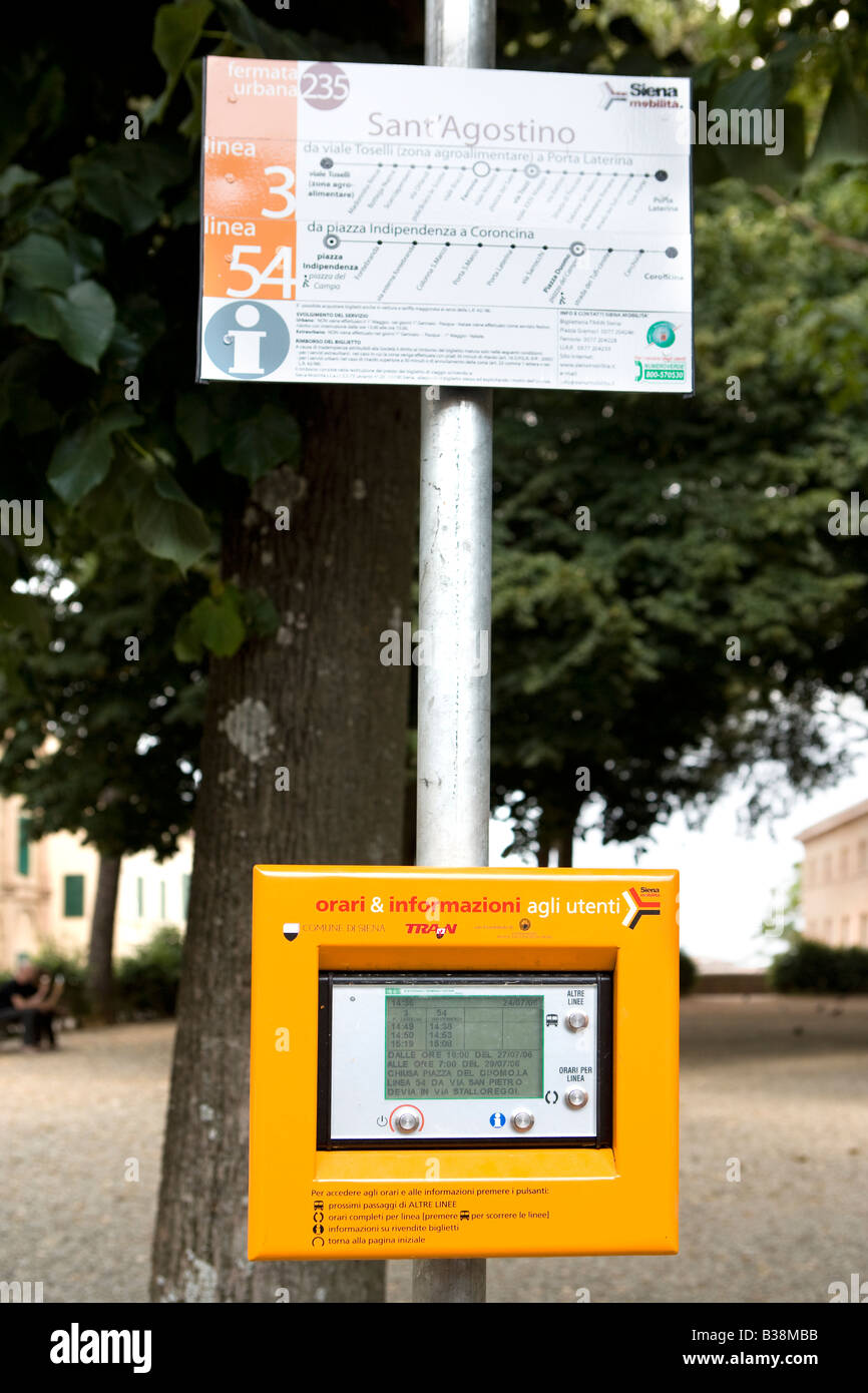 Electronic bus timetable siena tuscany hi-res stock photography and ...