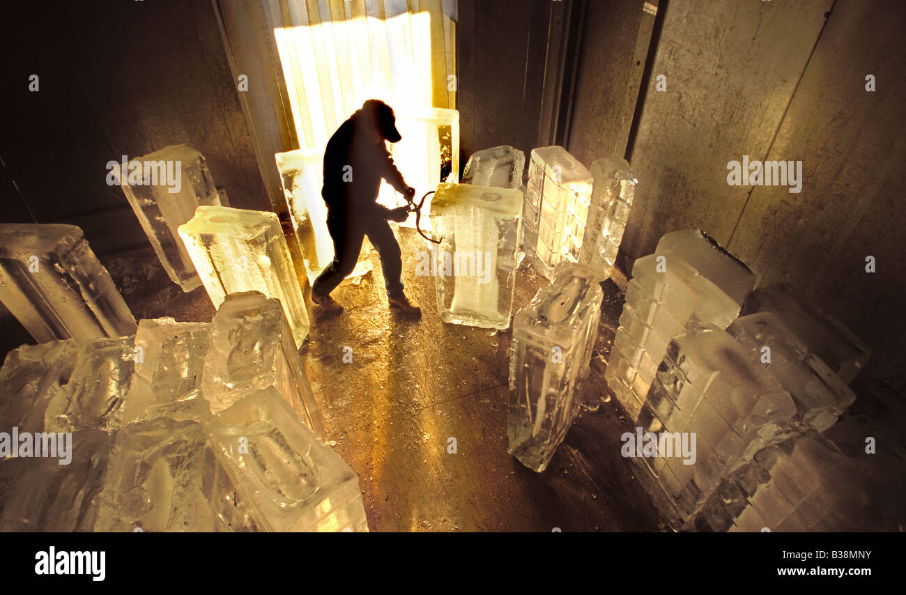 Man in Ice House Stock Photo - Alamy