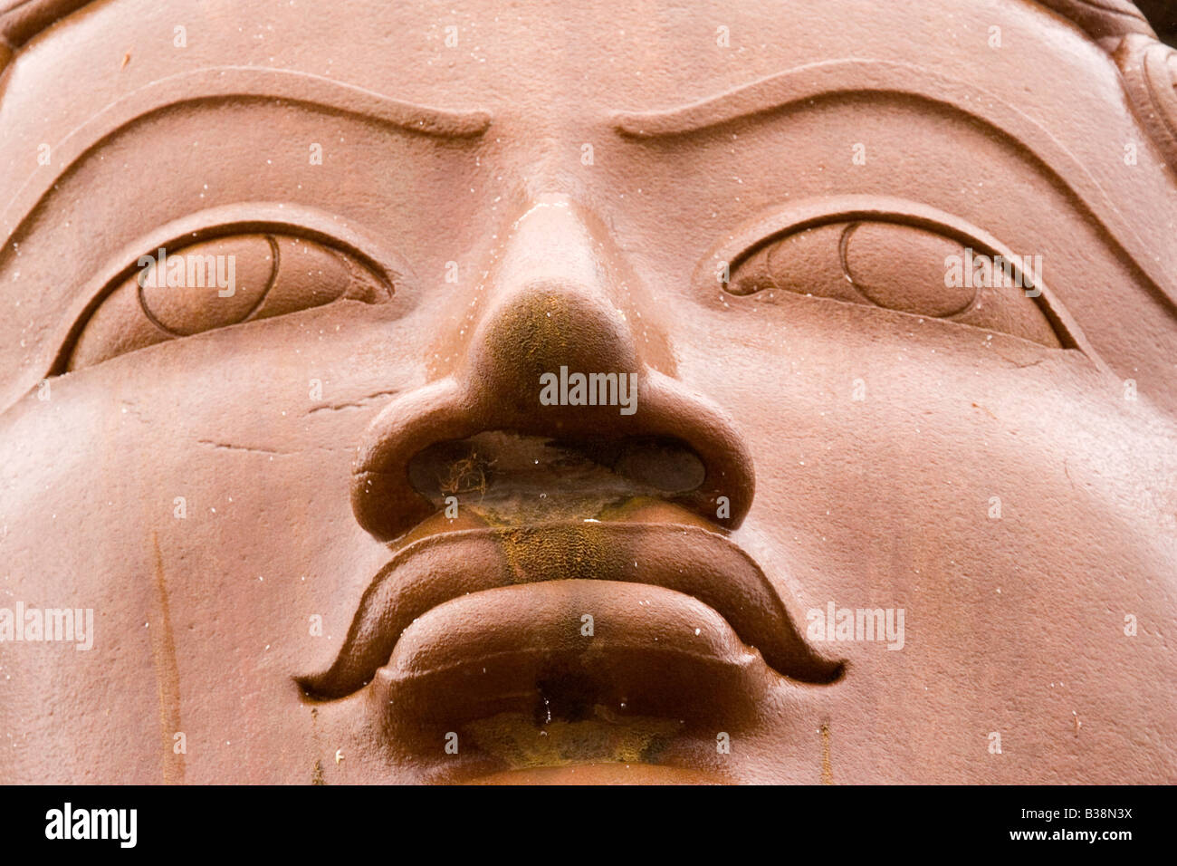 The face of the statue of Lord Bahubali during the Mahamastakabisheka ...