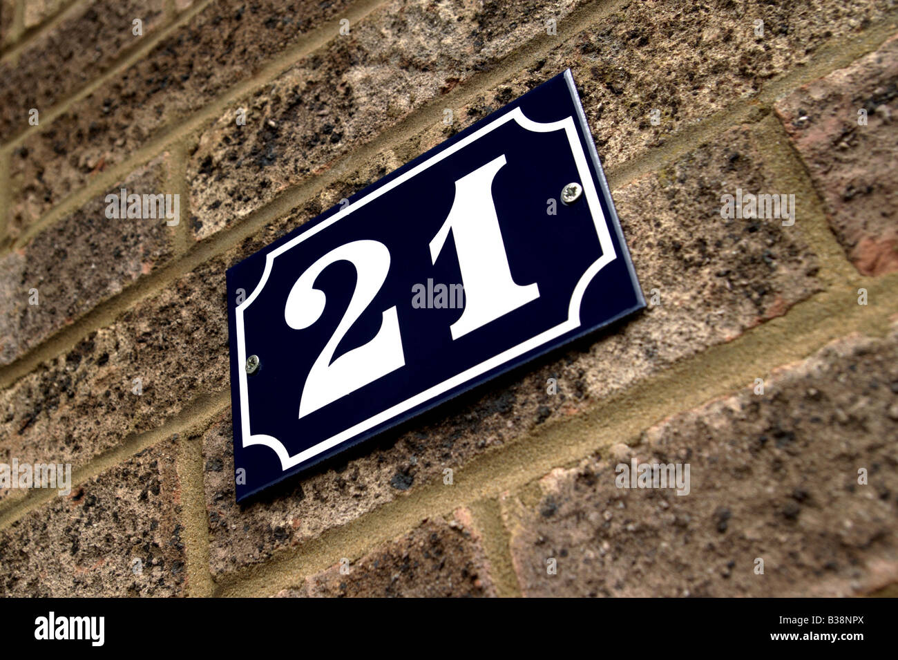 Number 21 in French style metal sign Stock Photo - Alamy