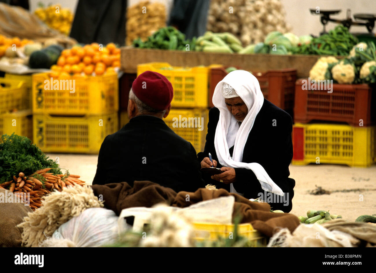 Muslim Business Man Trading at Open Air Food Market ,Djerba Tunisia ...