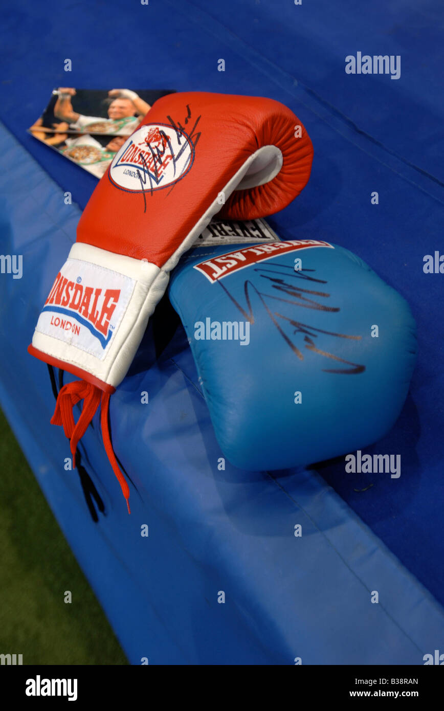 A PAIR OF BOXING GLOVES SIGNED BY THE BOXER MIKKEL KESSLER OF DENMARK ...