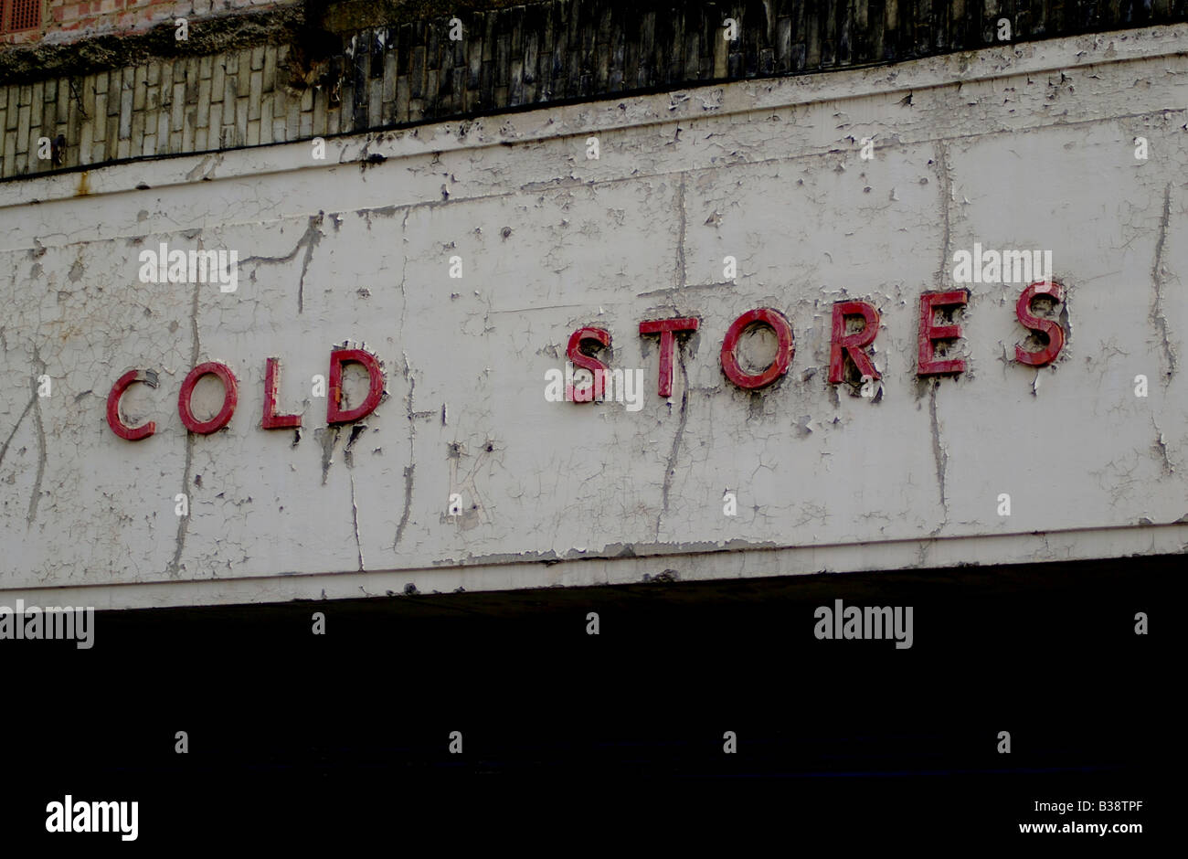 Cold stores sign building Thames London Stock Photo - Alamy