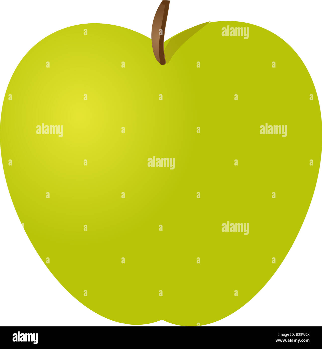 Whole green apple isometric illustration color gradient Stock Photo - Alamy