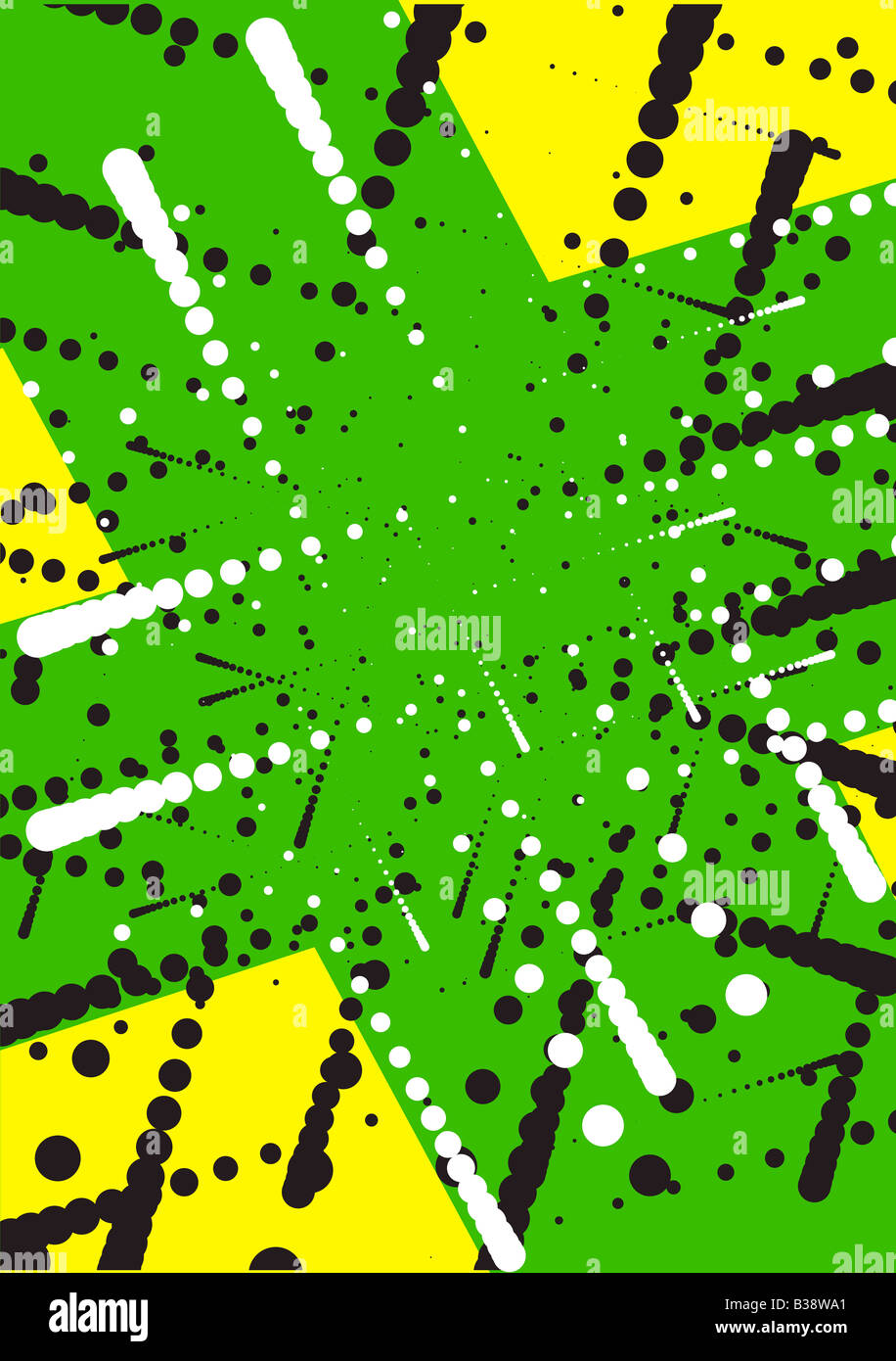 Abstract composition. Circles and lines on a green background Stock ...