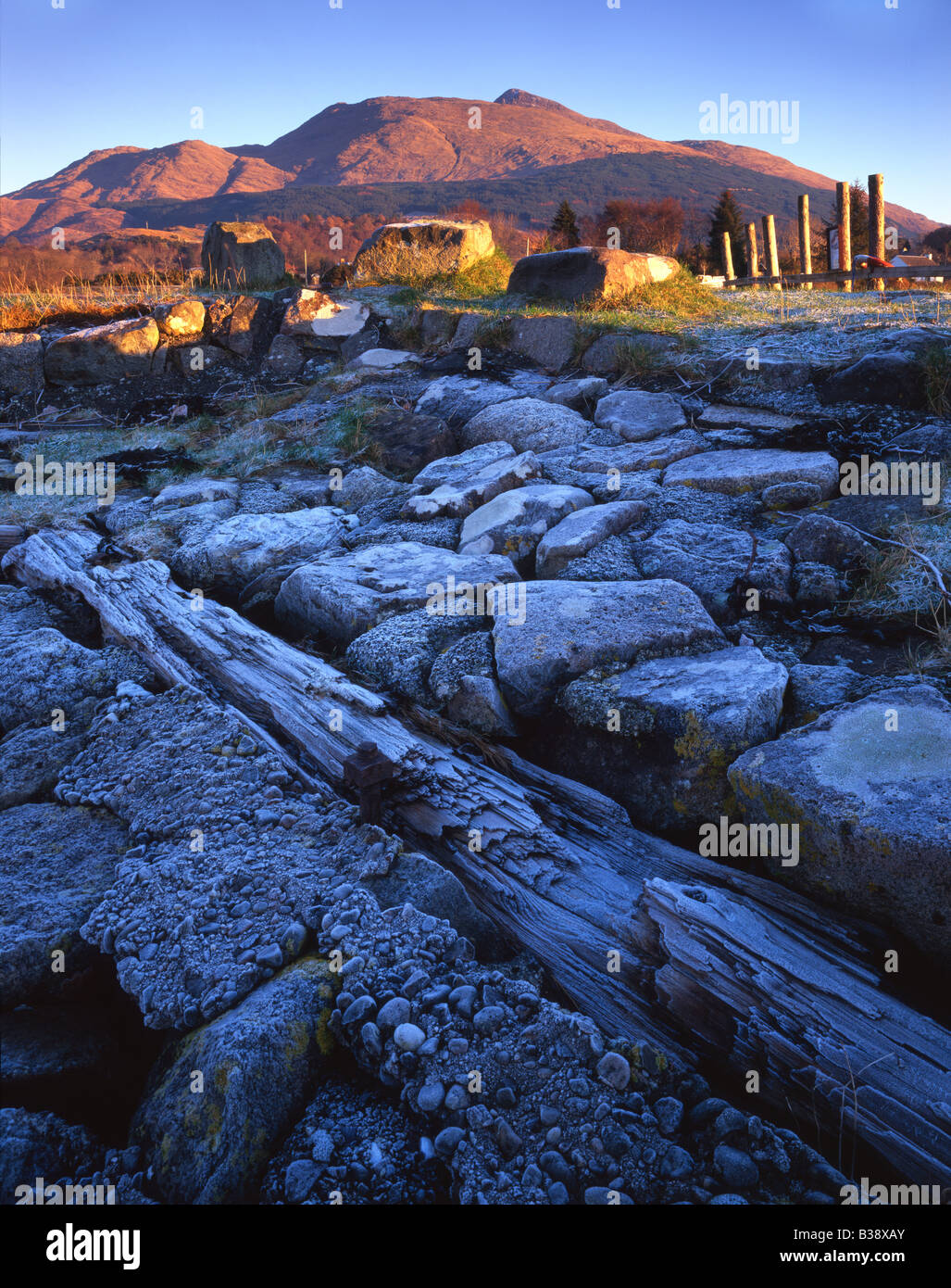 Ben Cruachan viewed from Kelly's pier, Taynuilt, Loch Etive, Argyll ...