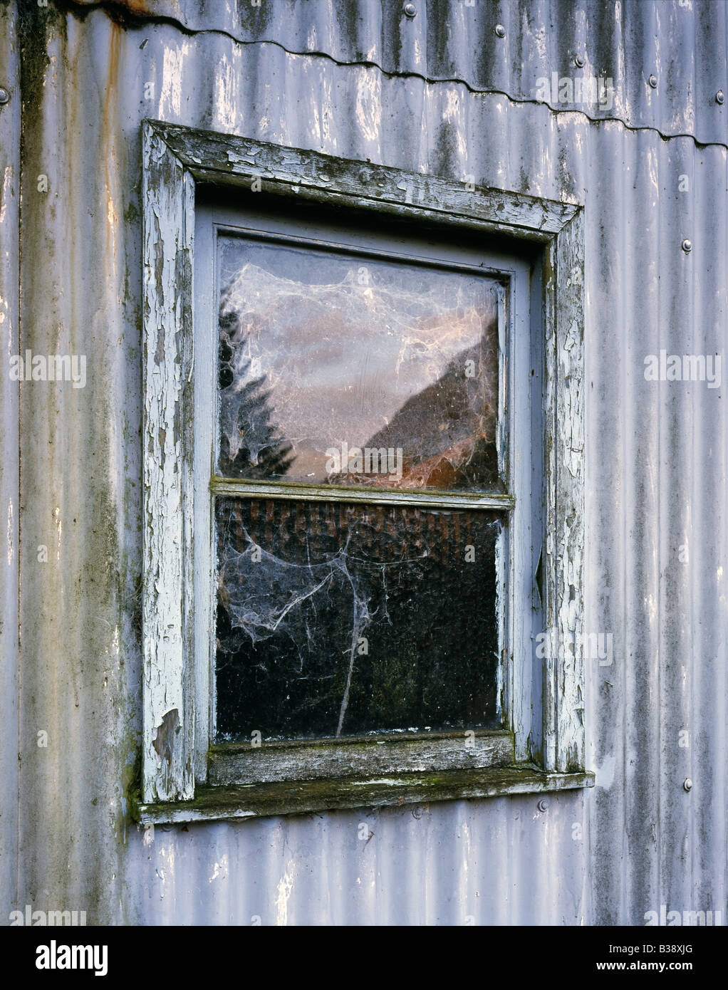 Window in an old schoolhouse, Kentallen, Duror of Appin, Argyll ...