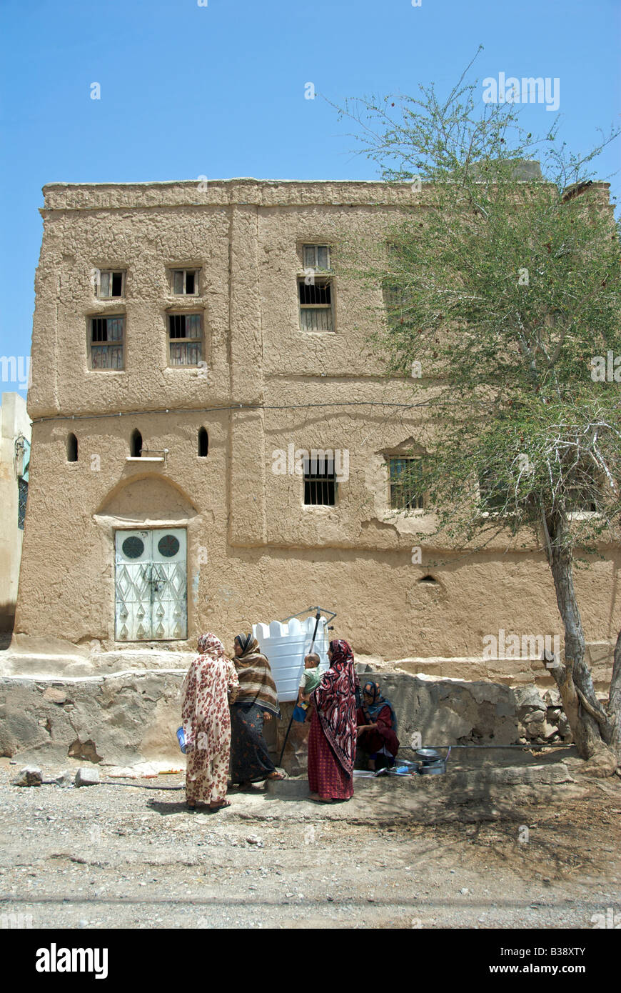 Typical two storied clay and wood house Al Hamra Al Dakhiliyah Region ...