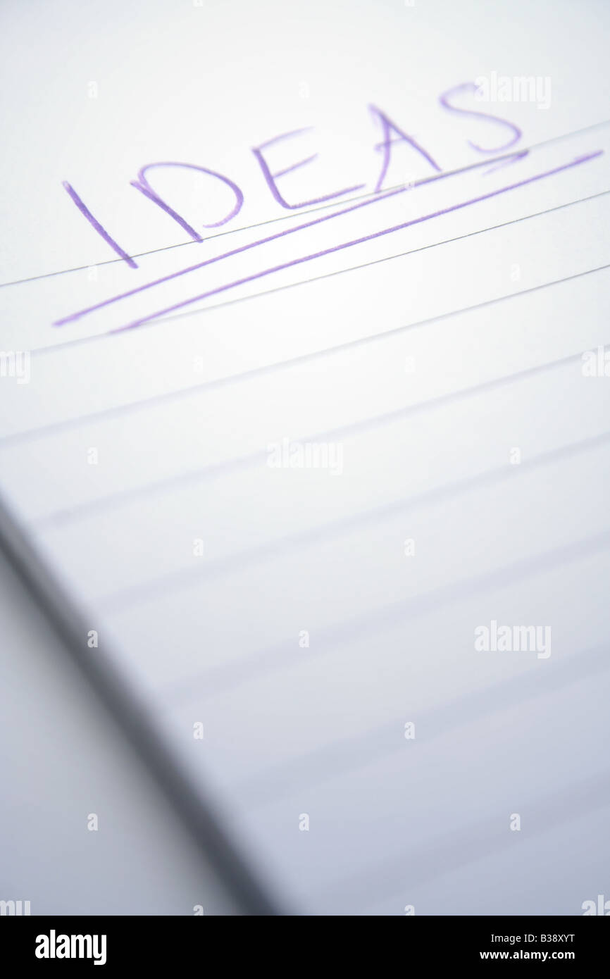 An ideas pad Stock Photo - Alamy