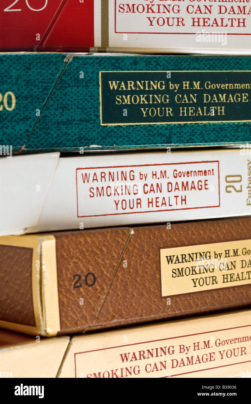 Health Warnings on Cigarette Packets Stock Photo - Alamy Health Warnings on Cigarette Packets Stock Photo - Alamy
