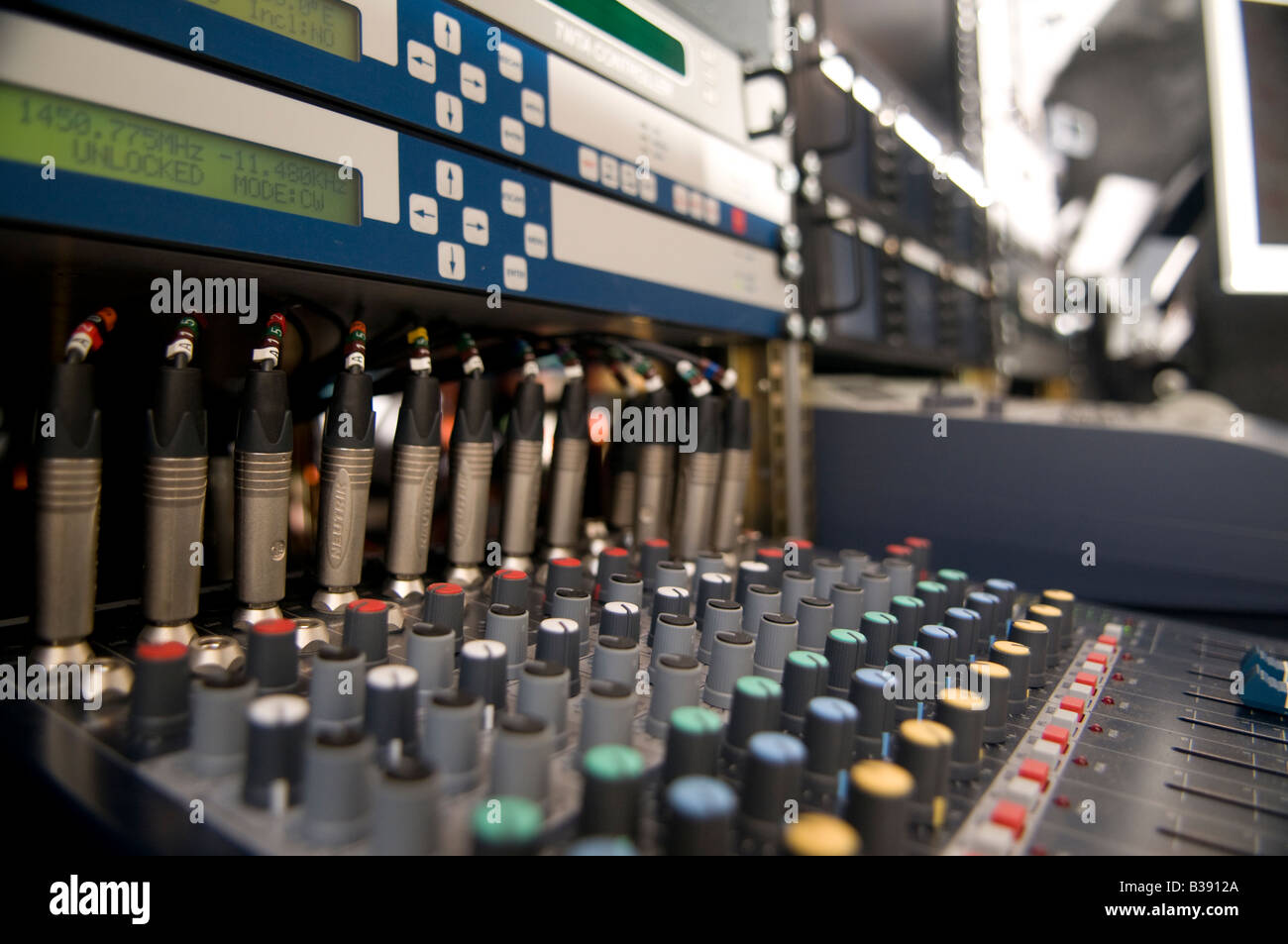 audio mixer with advent control technology inside a satellite uplink ...