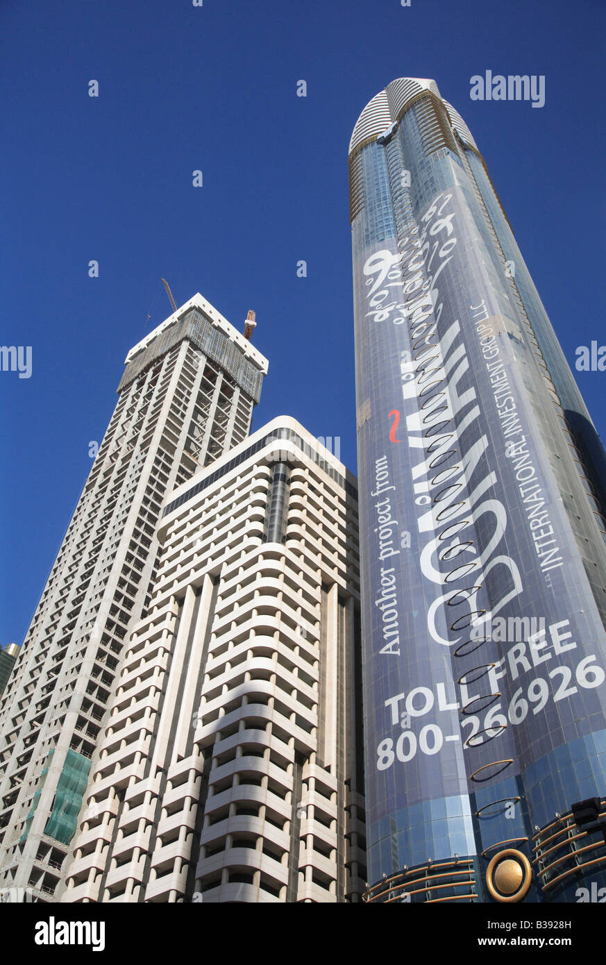 Newly constructed buildings on Sheikh Zayed Road in Dubai United Arab ...