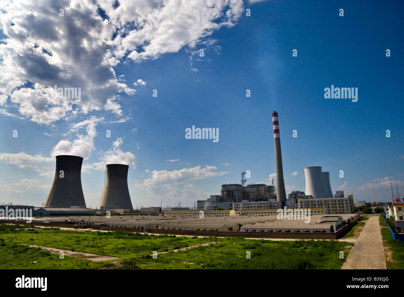 Modern coal fired power station near Sanhe City Hebei Province China ...