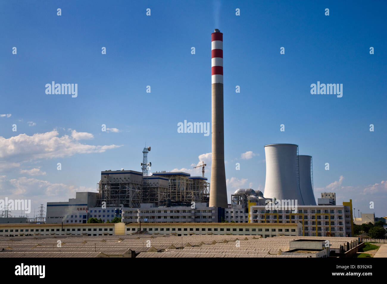 Modern coal fired power station near Sanhe City Hebei Province China ...