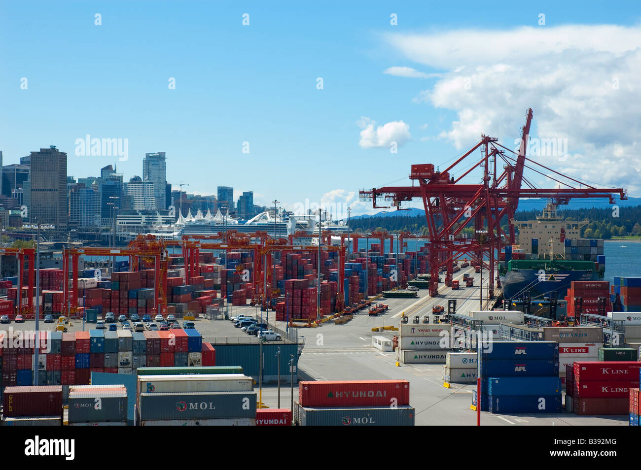 Ships being loaded at the Loading Dock in Vancouver British Columbia ...