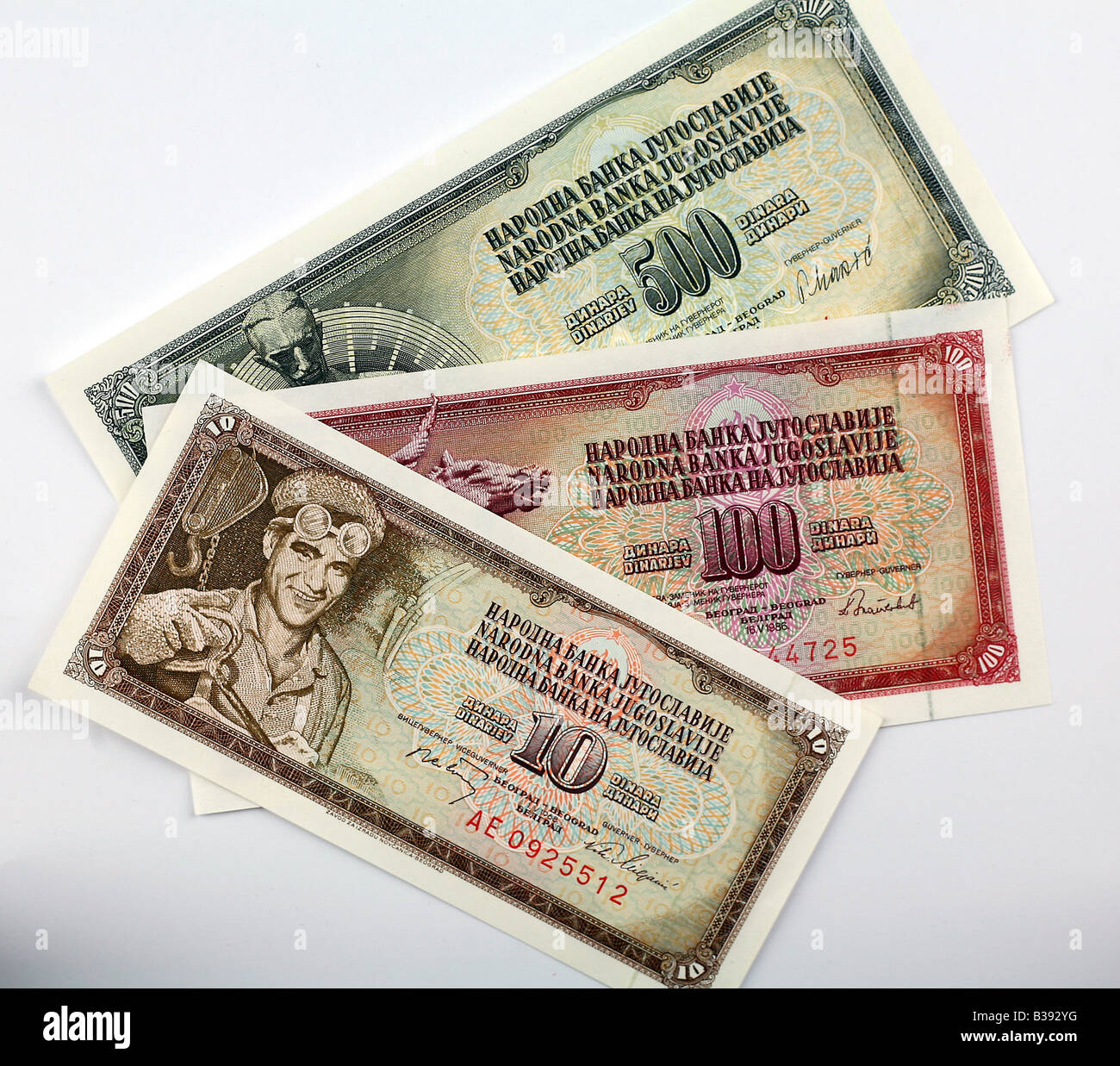 Bank notes from Yugoslavia, Jugoslavija Dinara Stock Photo - Alamy