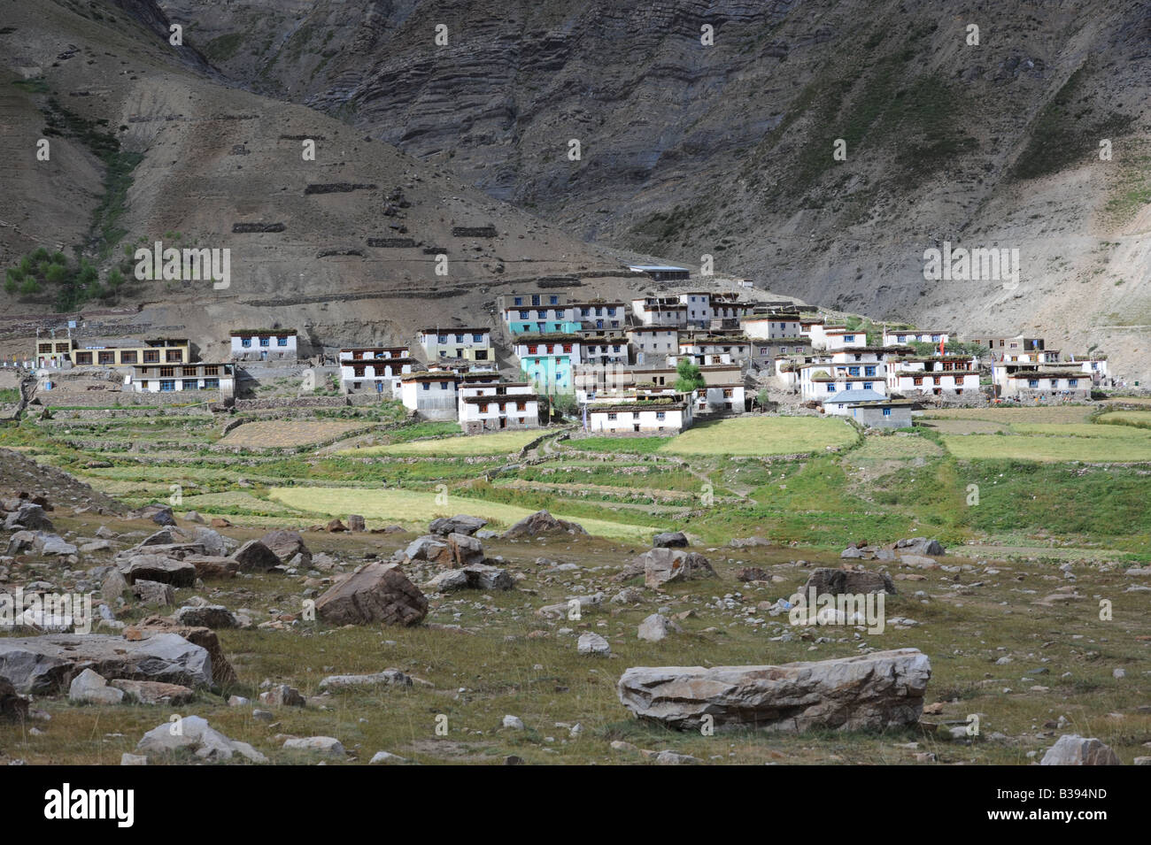 Mud a village in the high remote Spiti valley in Northern India Stock ...