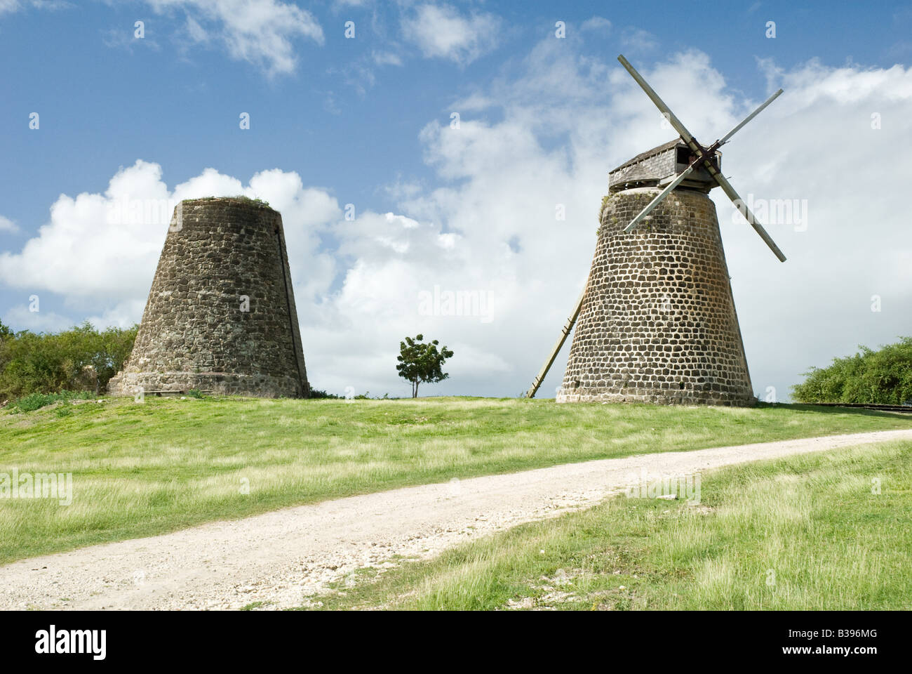 Sugar Cane Windmill, Betty's Hope, Antigua Stock Photo - Alamy