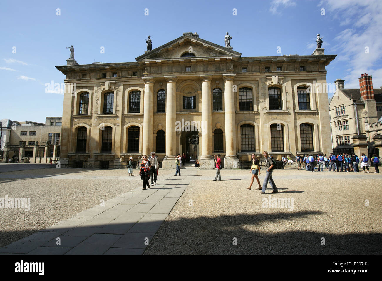 City of Oxford, England. Rear courtyard view of the Nicholas Hawksmoor ...