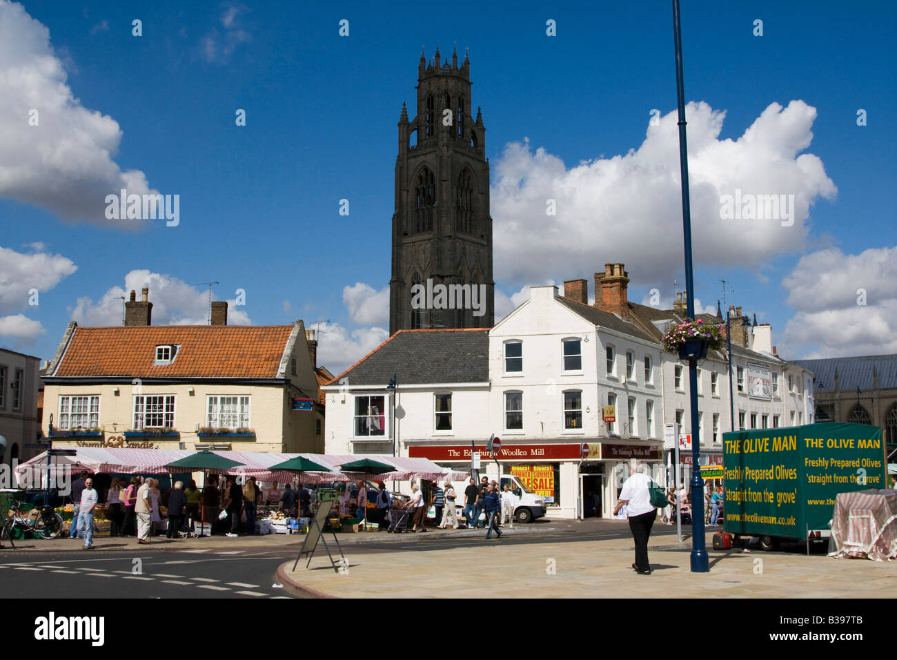 boston town centre high street market day lincolnshire england uk gb ...