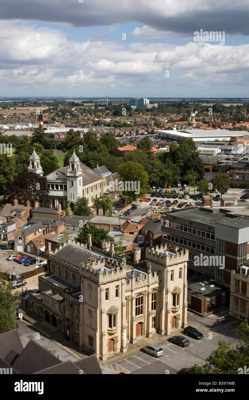 county hall view from tower of The Boston parish church Saint Botolph ...