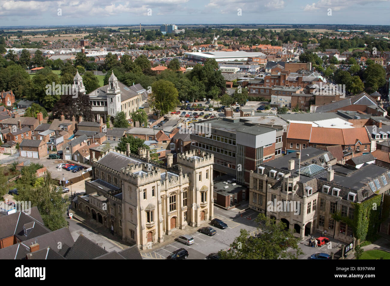 county hall view from tower of The Boston parish church Saint Botolph ...