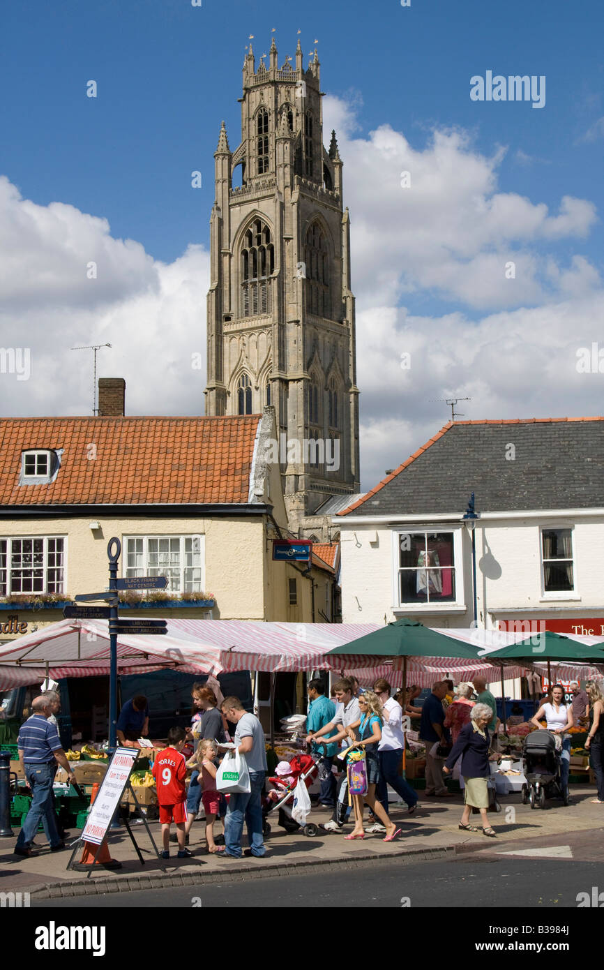 boston town centre high street market day lincolnshire england uk gb ...