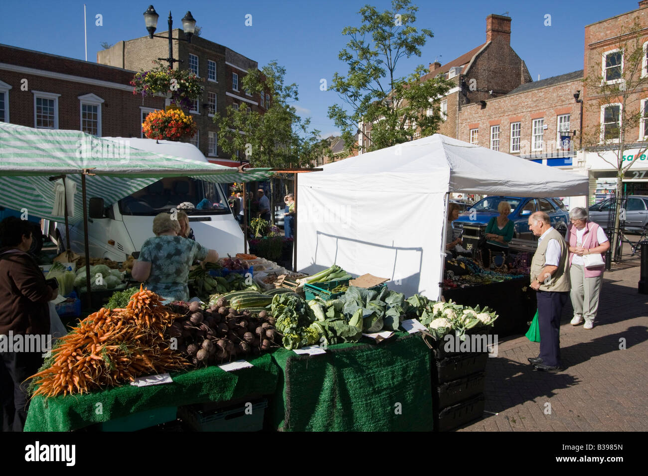 Wisbech market place town centre and inland port in the Fenland area of ...