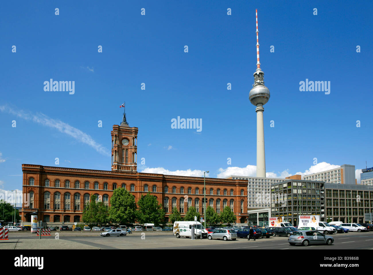 Deutschland, Berlin, das rote Rathaus, Germany, Berlin Red Town Hall ...