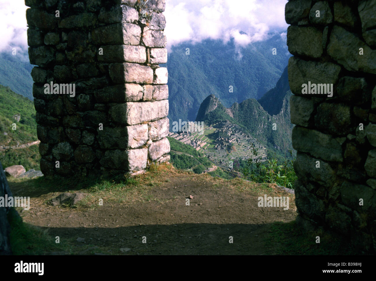 The ruins of Machu Picchu, the Lost City of the Incas, in Peru South ...